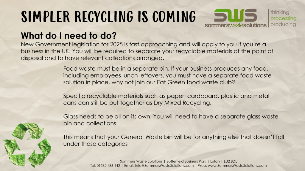 Simpler Recycling Legislation | Sommers Waste Solutions